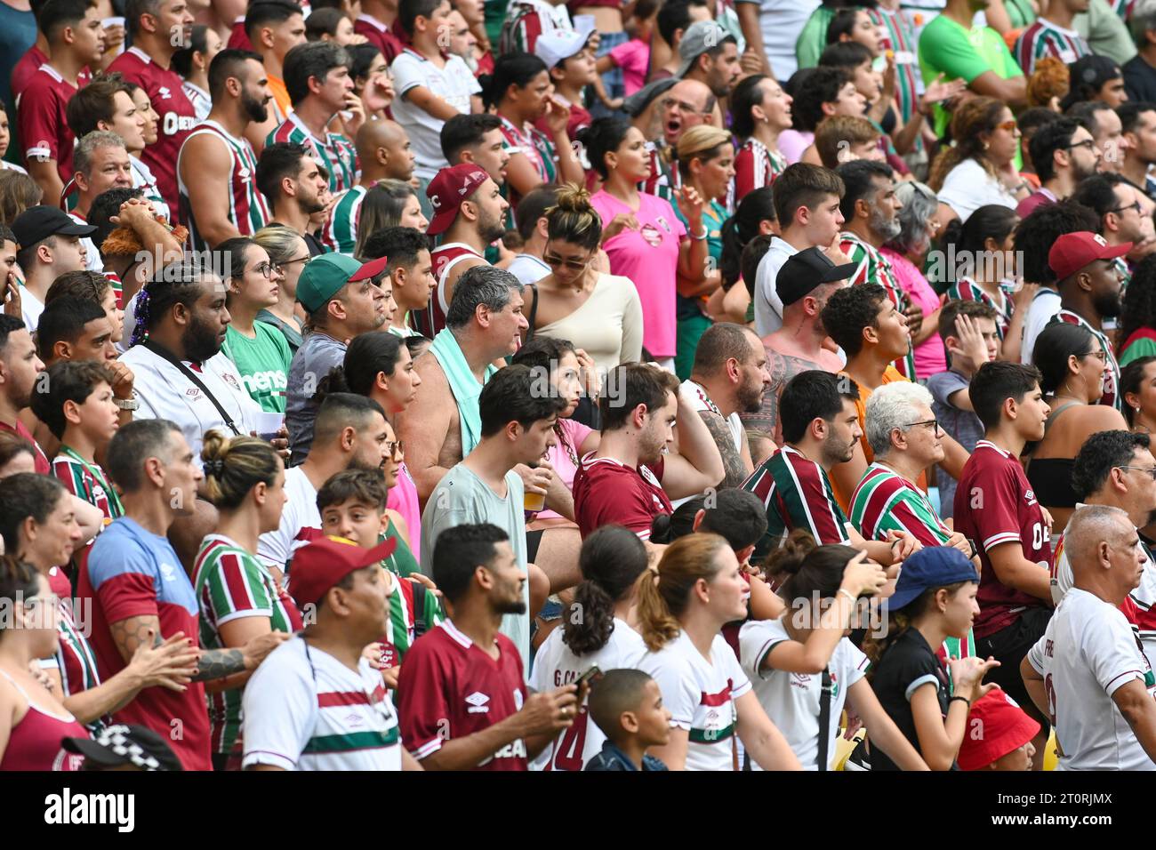 Rio, Brazil - October 08, 2023, Fans in match between Fluminense vs ...