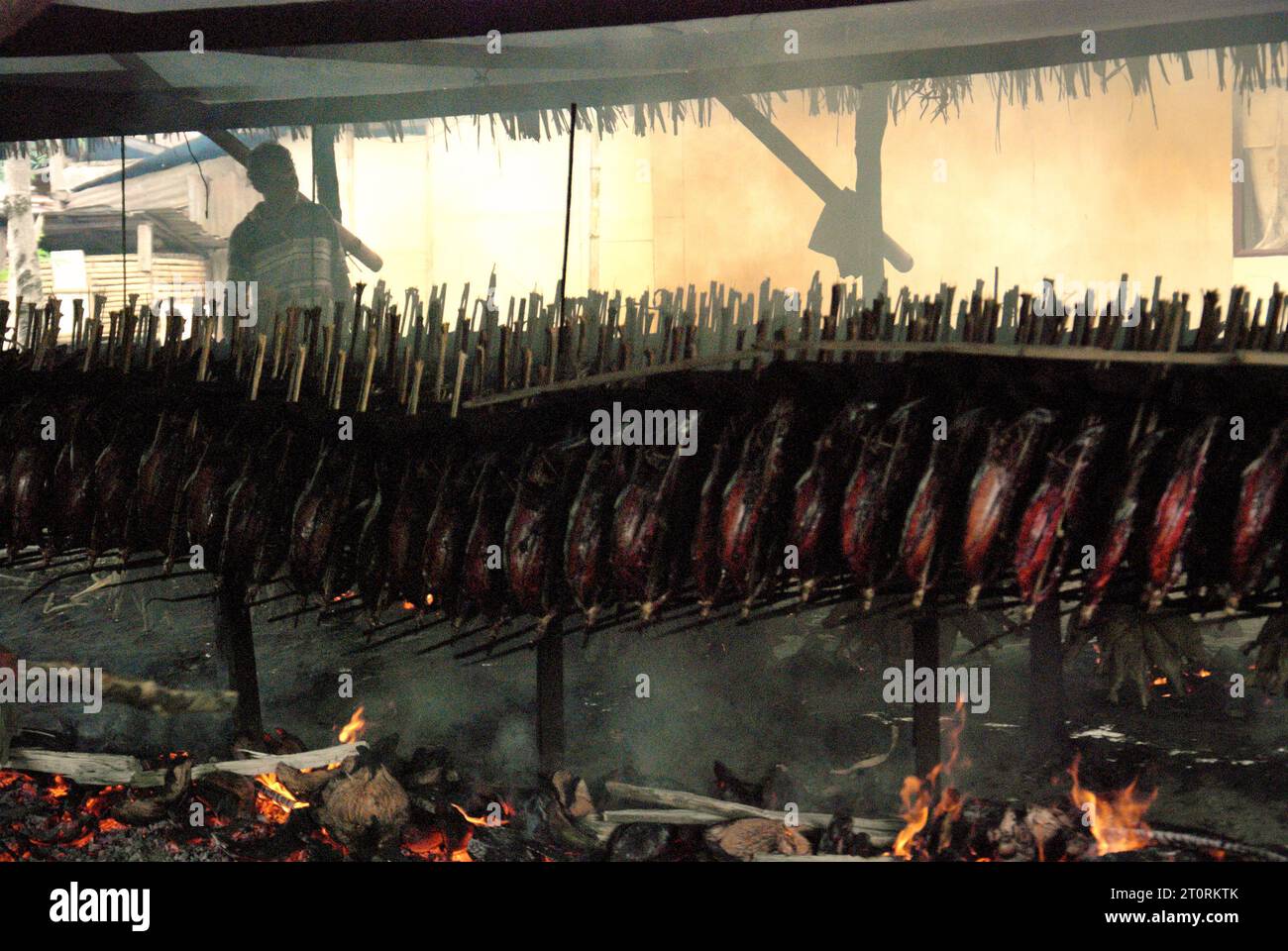 View of a smoked fish production workshop that uses skipjack tuna meats ...