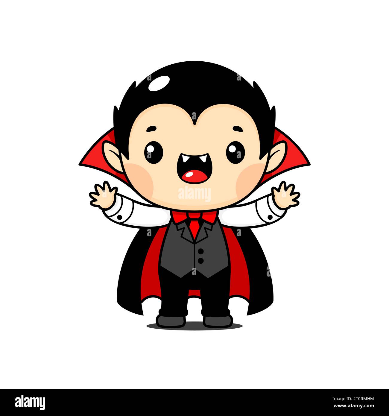 Cute And Kawaii Style Halloween Vampire Cartoon Character Stock Vector ...