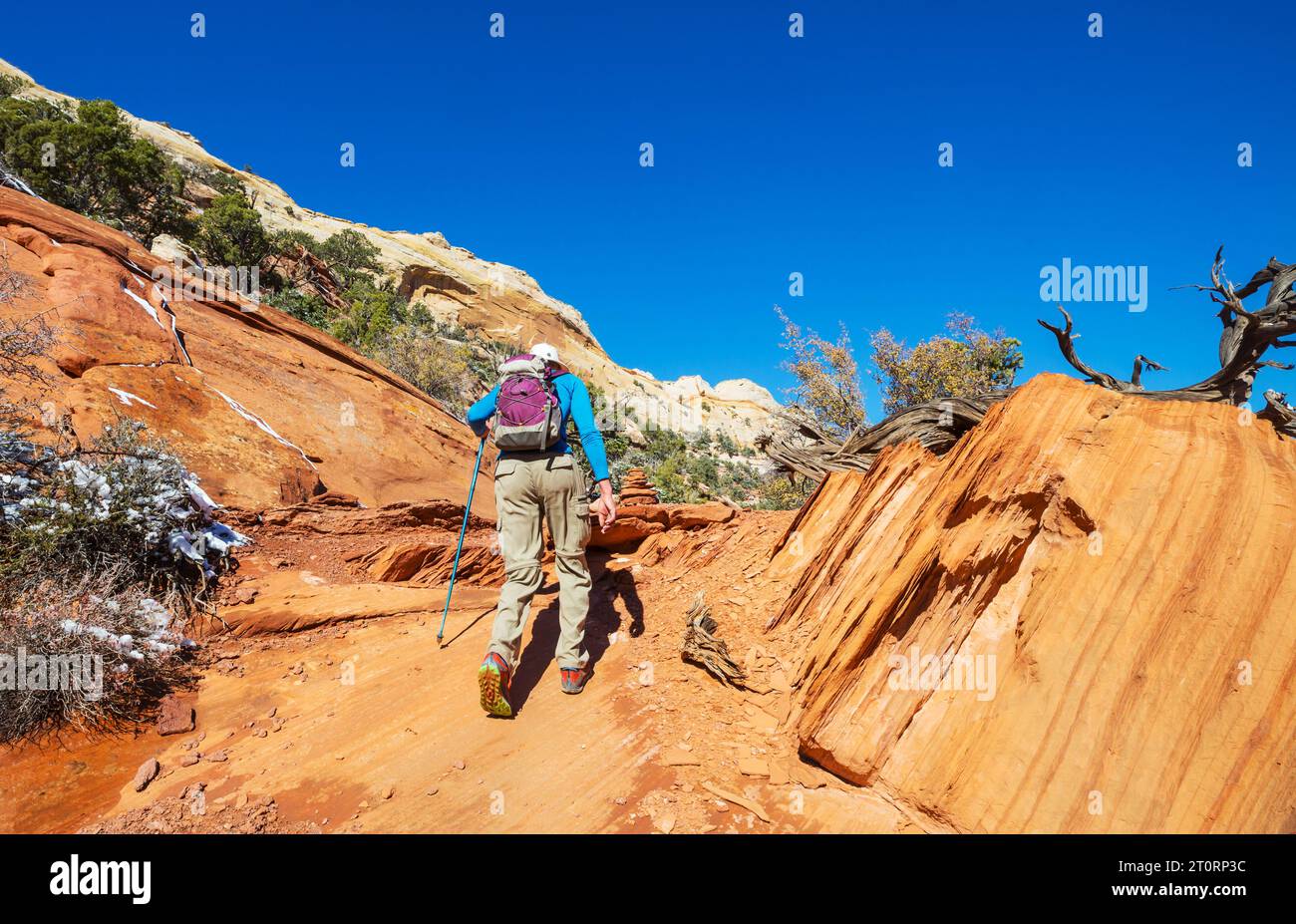 Hike in the Utah mountains. Hiking in unusual natural landscapes ...