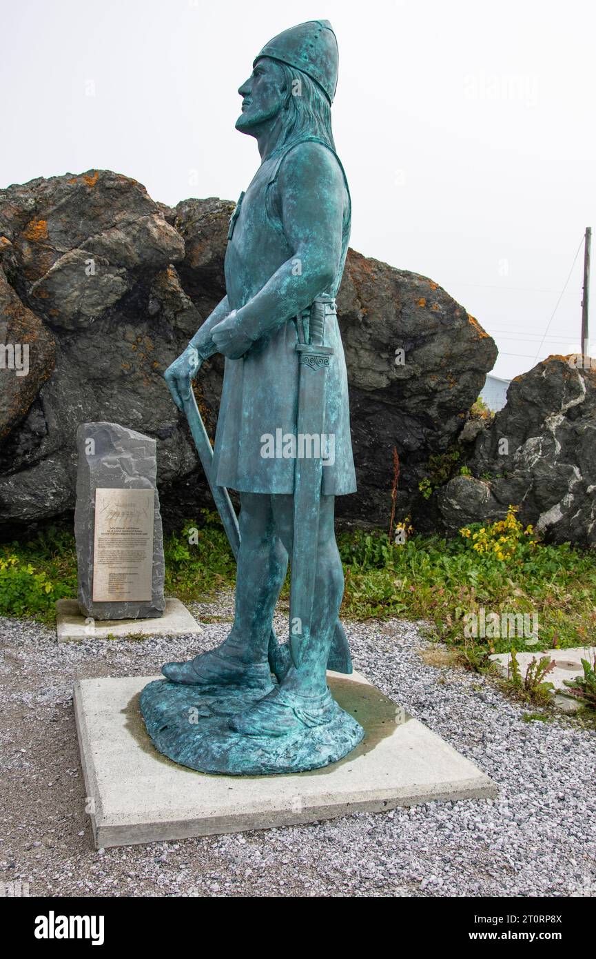 Statue of Leif Erikson at Hay Cove in Saint Lunaire-Griquet ...