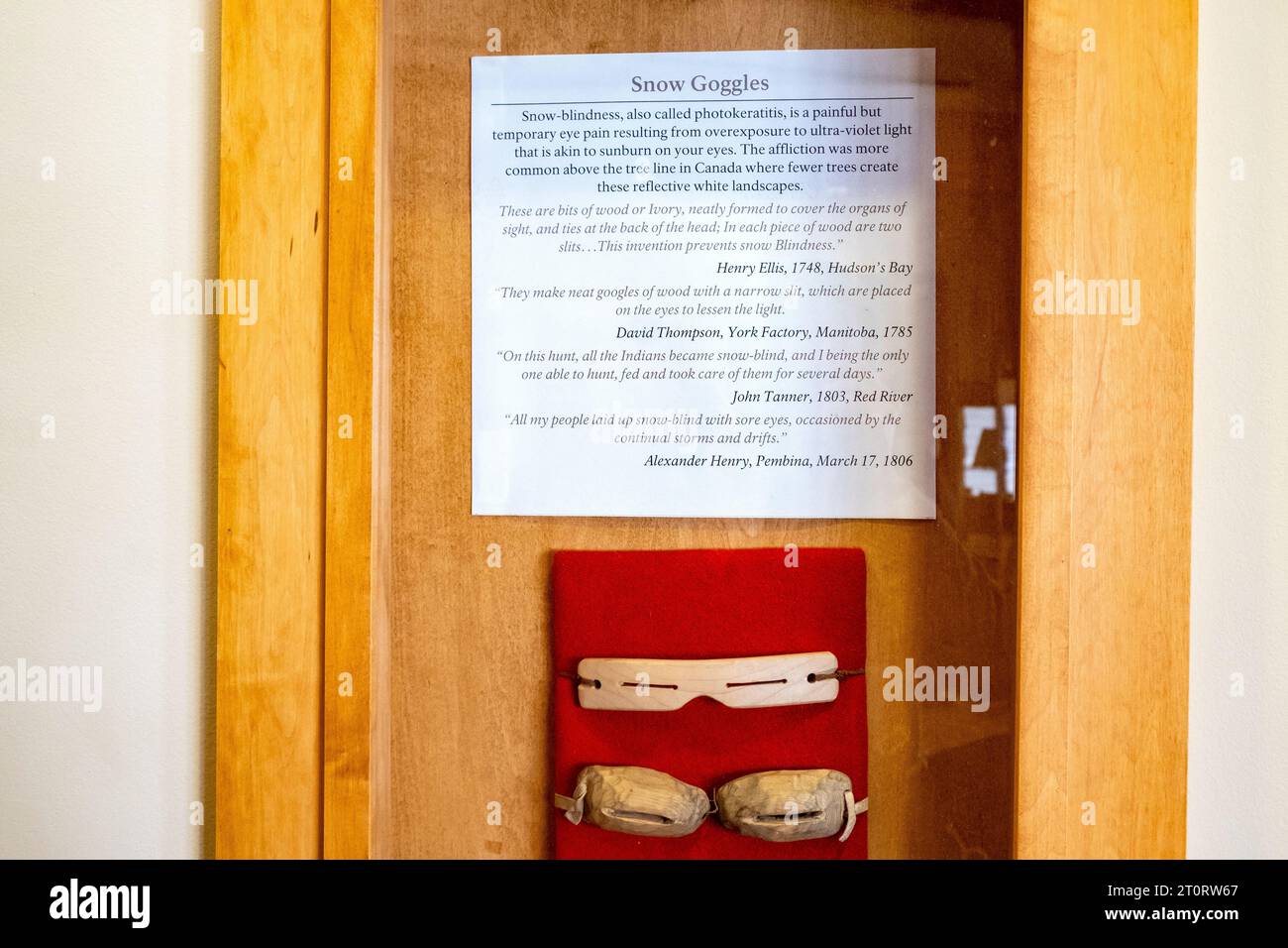 Exhibit showing historic Native American snow goggles to protect ...