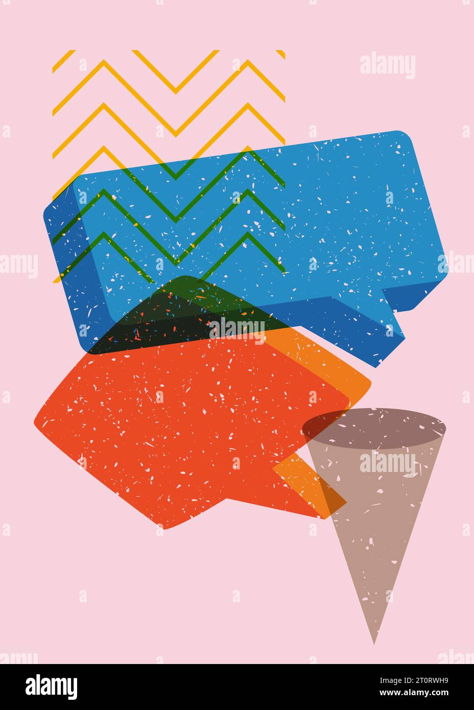 Risograph speech bubble geometric Stock Vector Images - Alamy