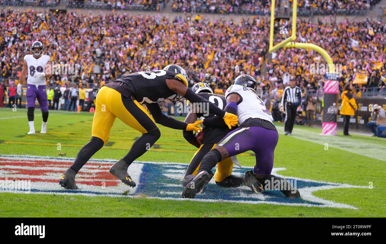 Pittsburgh, PA, USA. 08th Oct, 2023. Joey Porter Jr #24 interception ...