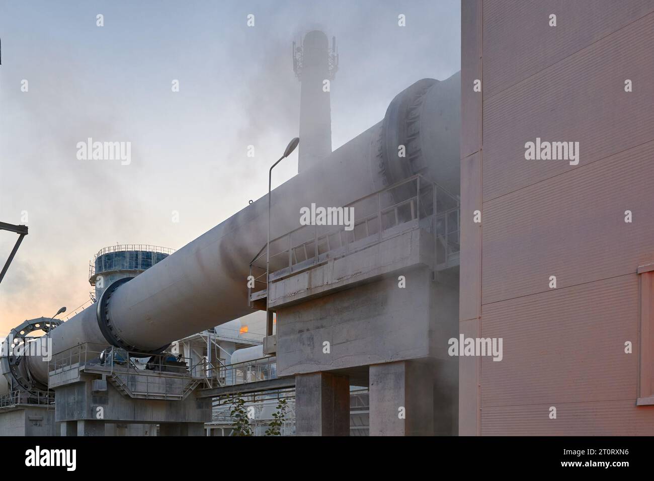 Rotating furnace for construction materials roasting Stock Photo - Alamy