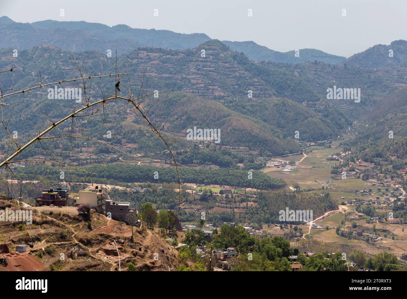 The scenic landscape view of Pravas, Palpa from the Shreenagar Hill of ...