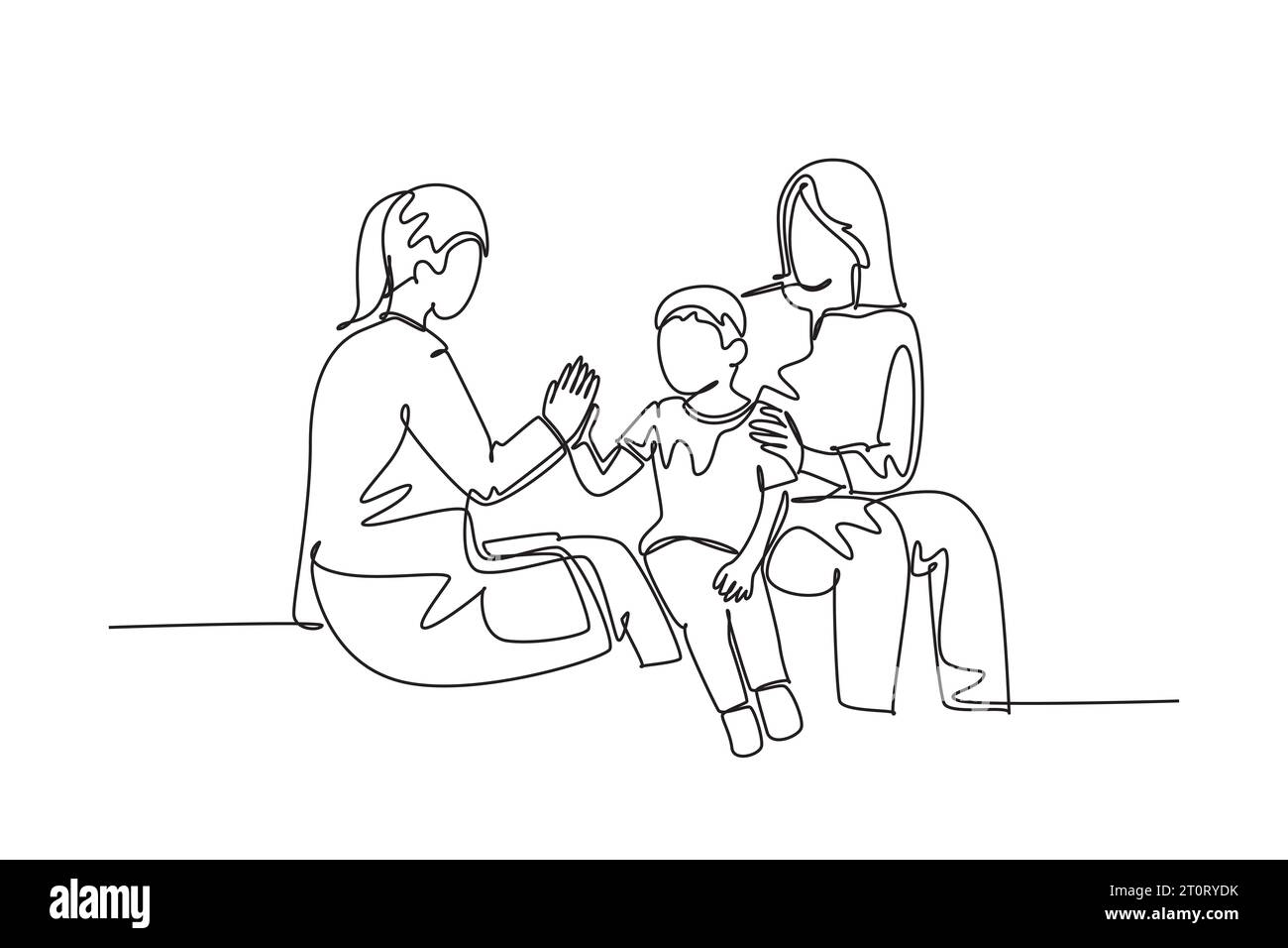 Continuous one line drawing young happy female doctor checking up sick ...