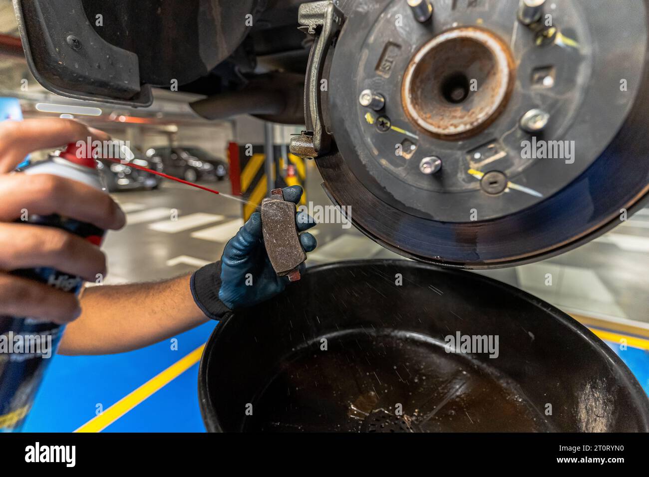 Close up view of a Maintenance Car service - auto oil change, motor ...
