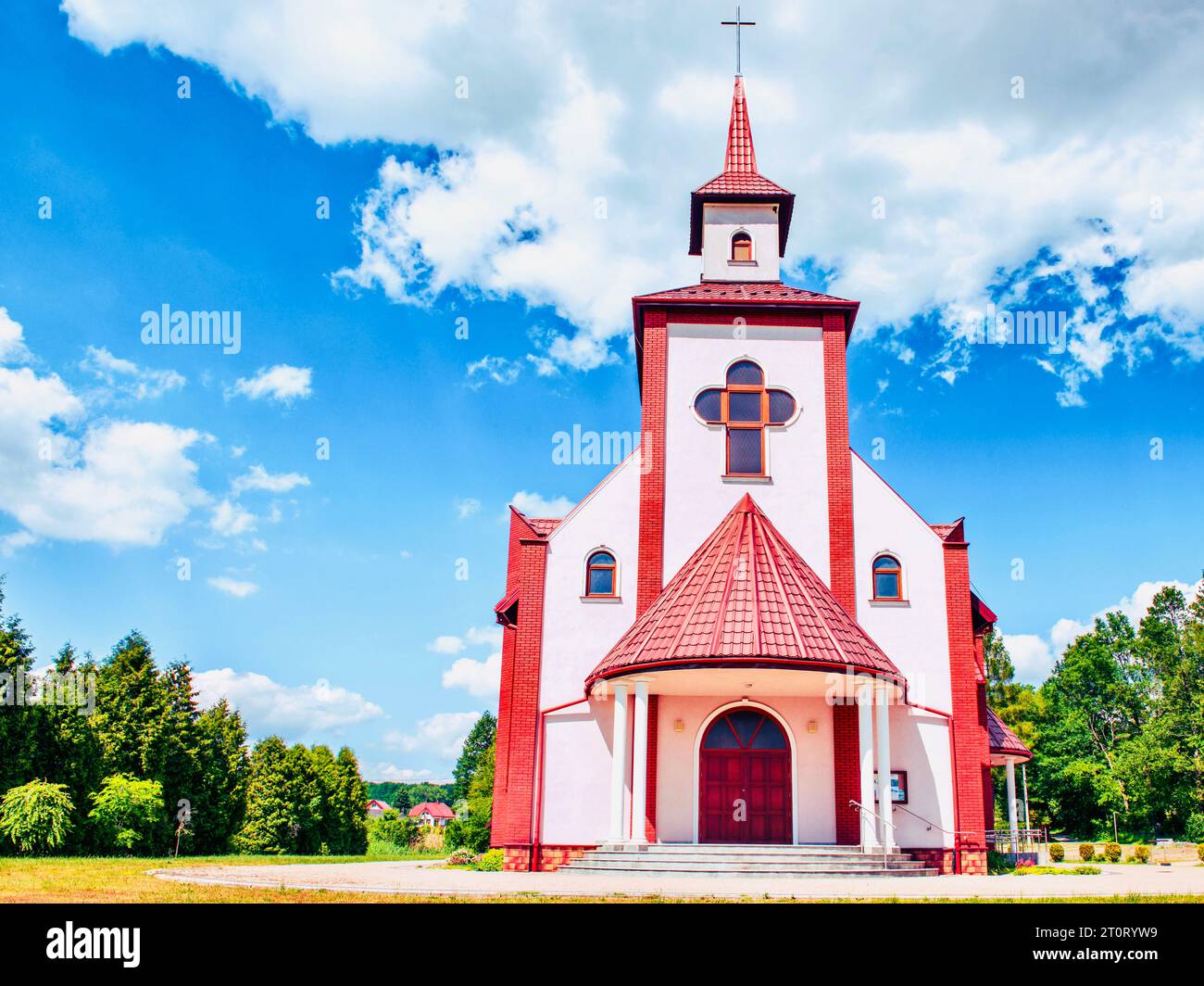 A beautiful Catholic chapel in the village of Przyseki, Subcarpathian ...