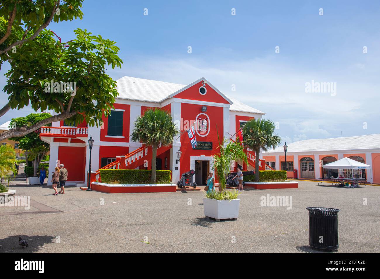 St. George's Town Hall at Kings Square in town center of St. George's ...