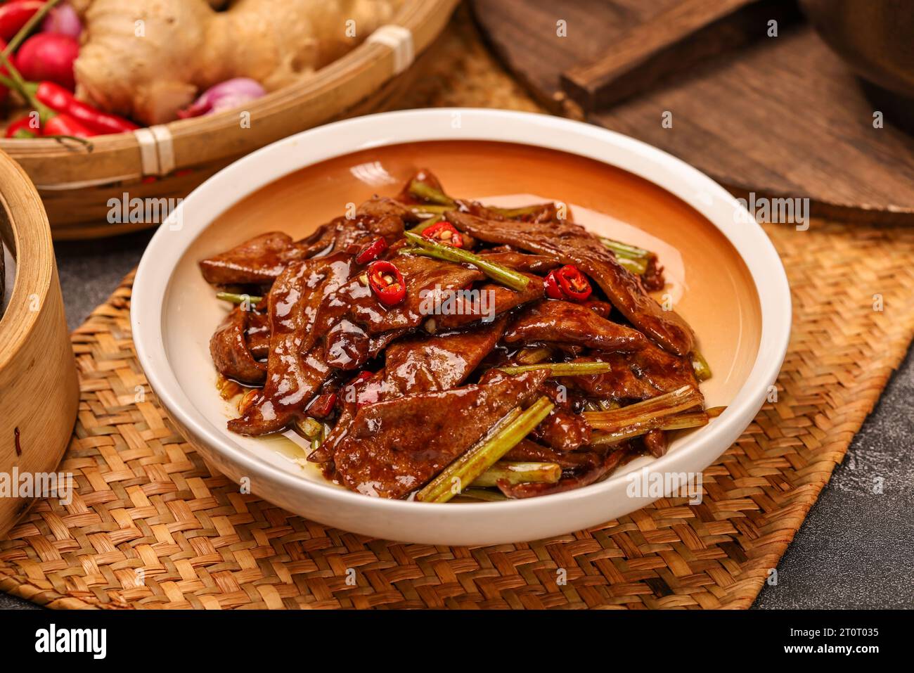 Stir Fried (Sautéed) Pork Livers Stock Photo - Alamy