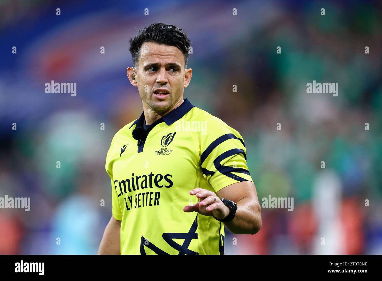 Saint Denis, France. 07th Oct, 2023. REFEREE Nic Berry (Australian ...