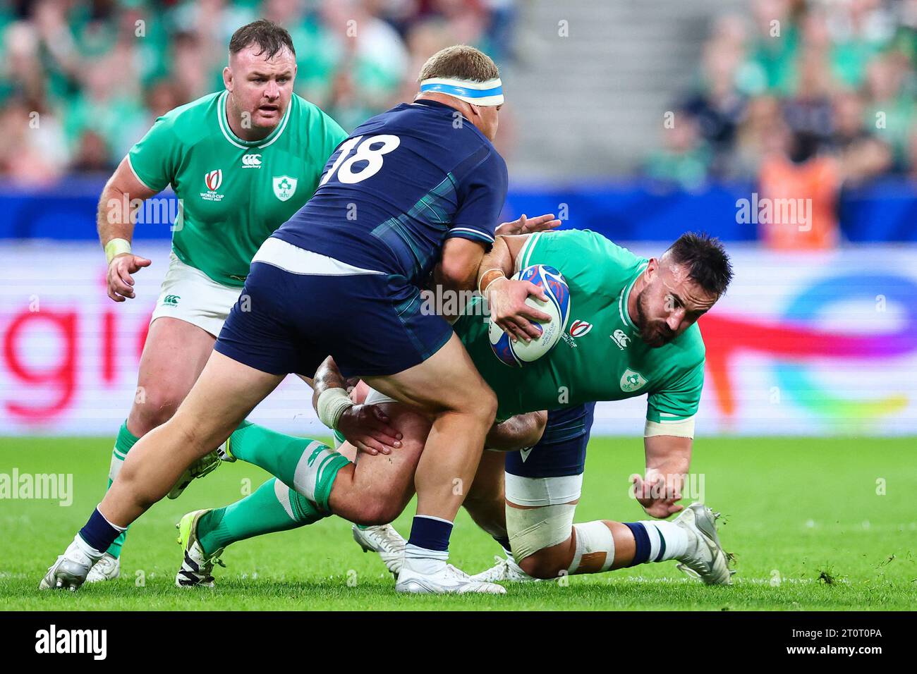 WP Nel #18 of Scotland and Ronan Kelleher #16 of Ireland during the ...