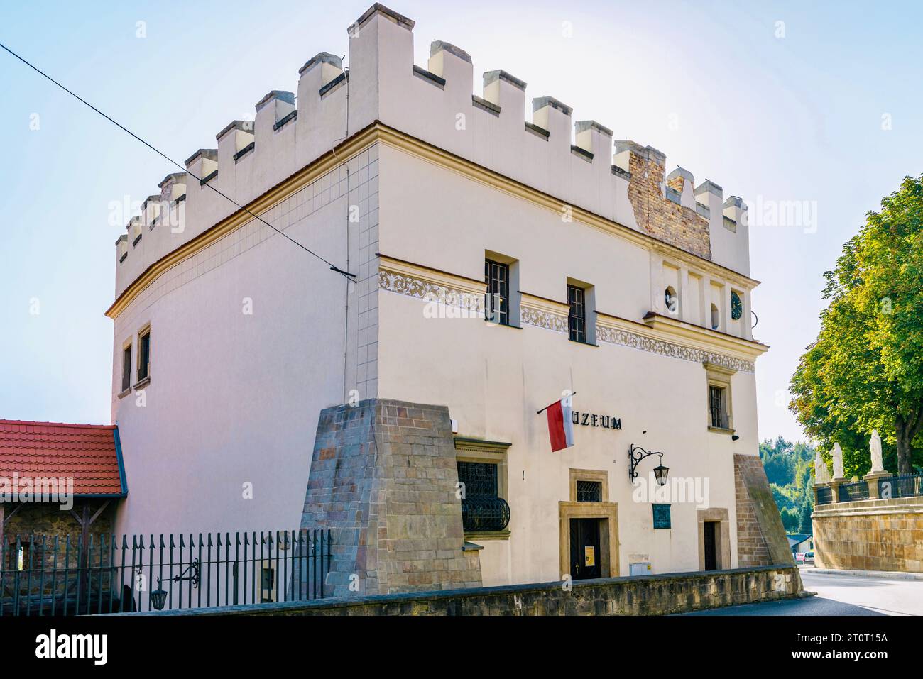 View of the Old Pharmacy building, built in 1953, and the Soviet tower ...