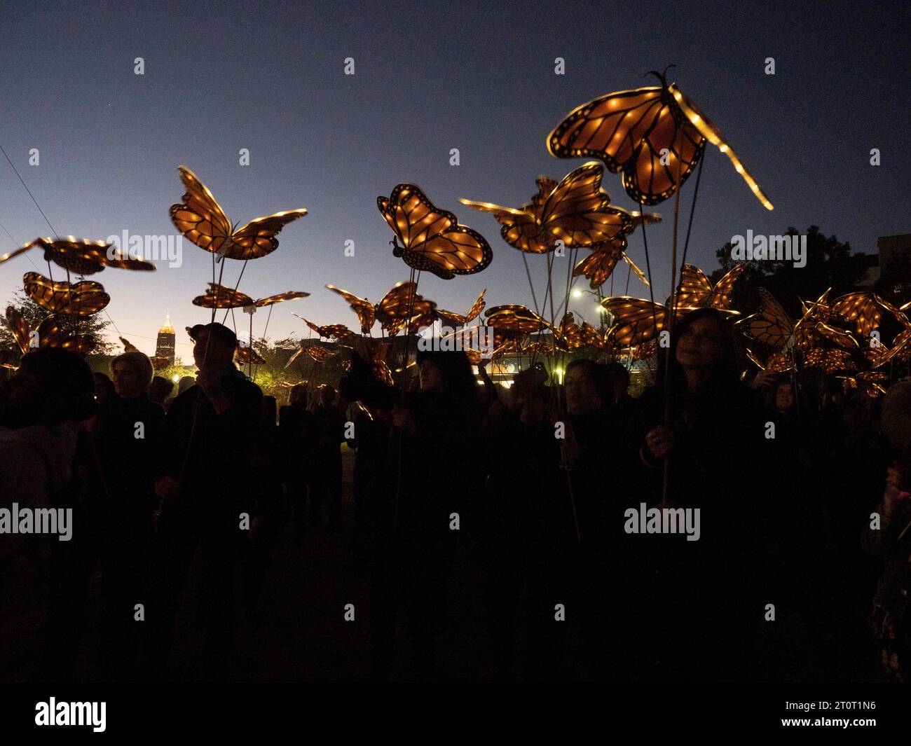 Atlanta, Georgia, USA. 8th Oct, 2023. Monarch butterflies, representing ...