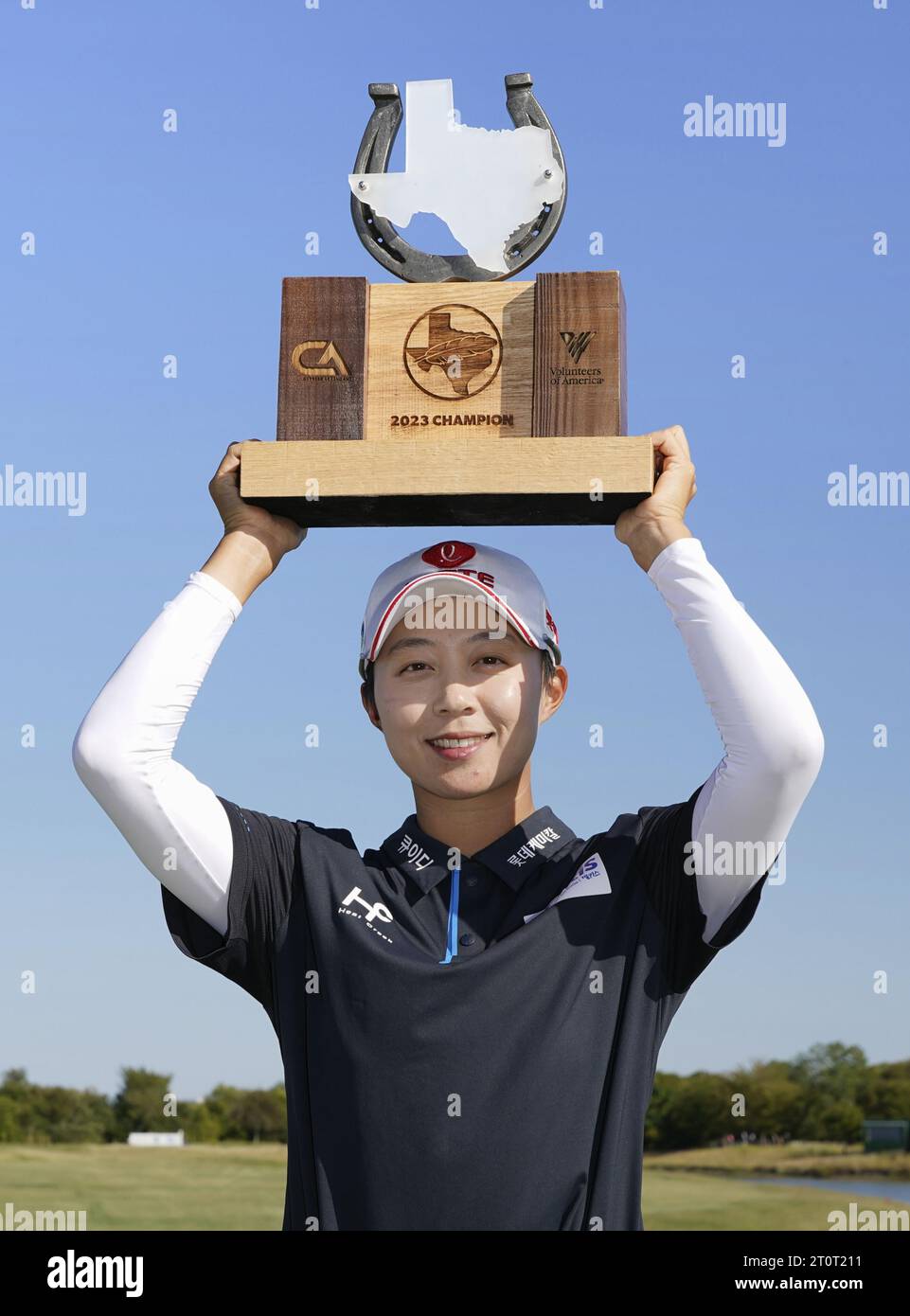 Kim Hyo Joo of South Korea raises the victor's trophy after winning the ...