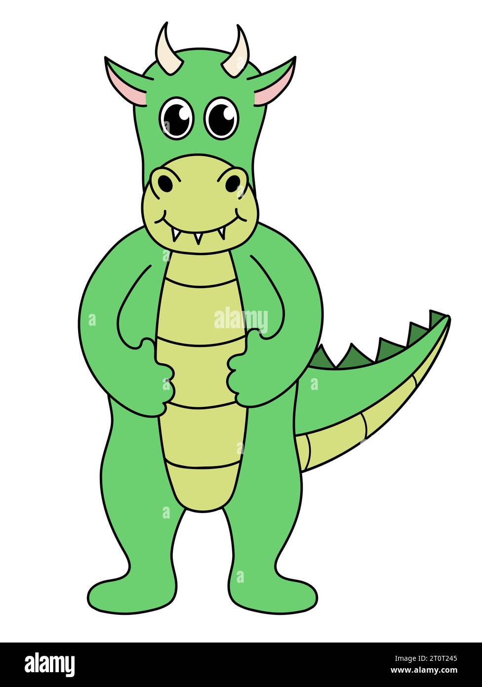 Cartoon Cute Dragon Character. Vector flat illustration on white ...