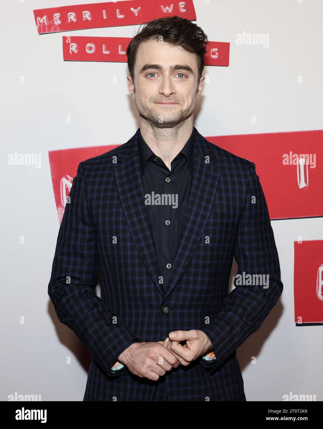 Daniel Radcliffe attends broadway's red carpet celebration of "Merrily ...