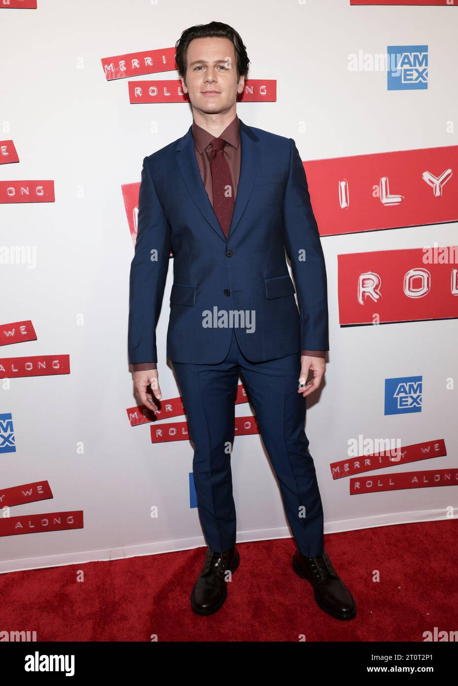 Jonathan Groff attends Broadway's red carpet celebration of "Merrily We ...