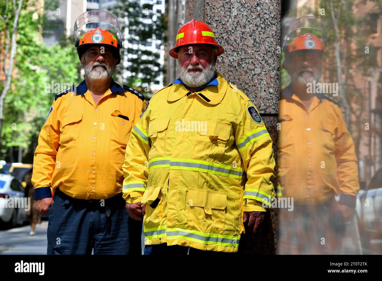 Sydney, Australia. 09th Oct, 2023. RFS volunteer Michael Kingwill (left ...