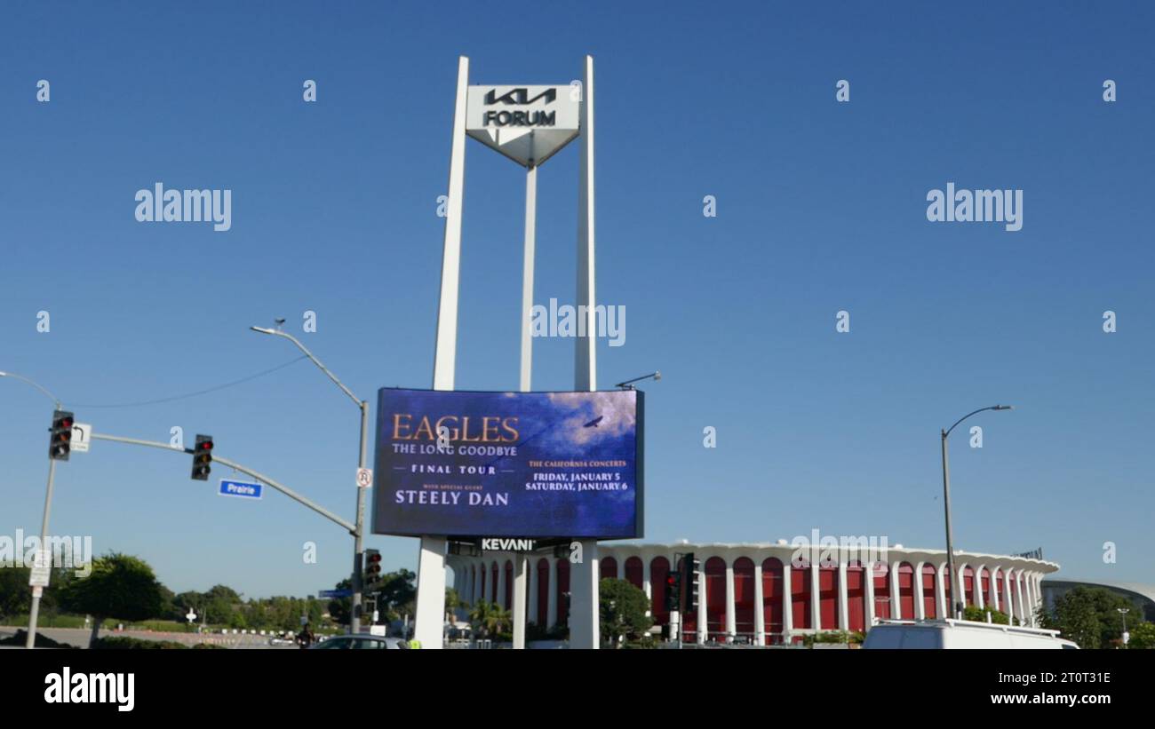 Inglewood, California, USA 5th October 2023 Eagles The Long Goodbye Final Tour Marquee Billboard ...