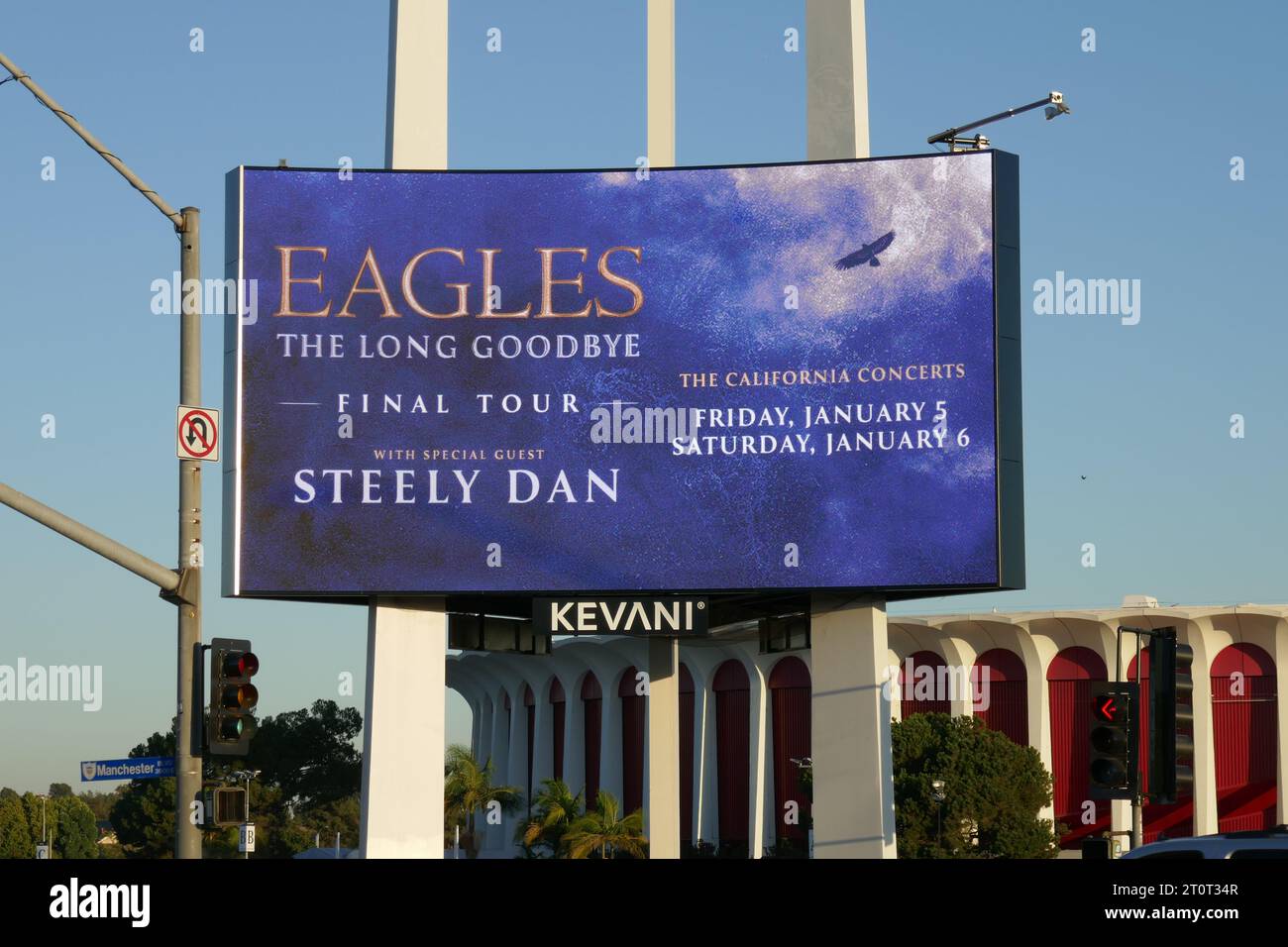 Inglewood, California, USA 5th October 2023 Eagles The Long Goodbye Final Tour Marquee Billboard ...