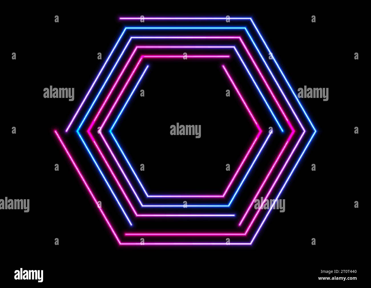 Blue and purple glowing neon hexagonal frame abstract background ... Blue and purple glowing neon hexagonal frame abstract background ...