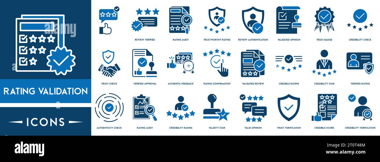 Rating Validation icon set as conversation, checklist, choice ...