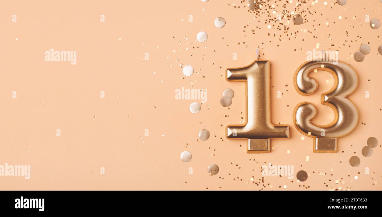 Birthday candle number 13 flame hi-res stock photography and images - Alamy