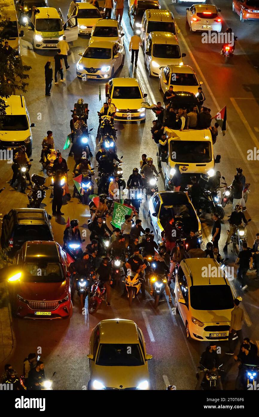 Protesters on motorcycles are seen leading a convoy during the ...