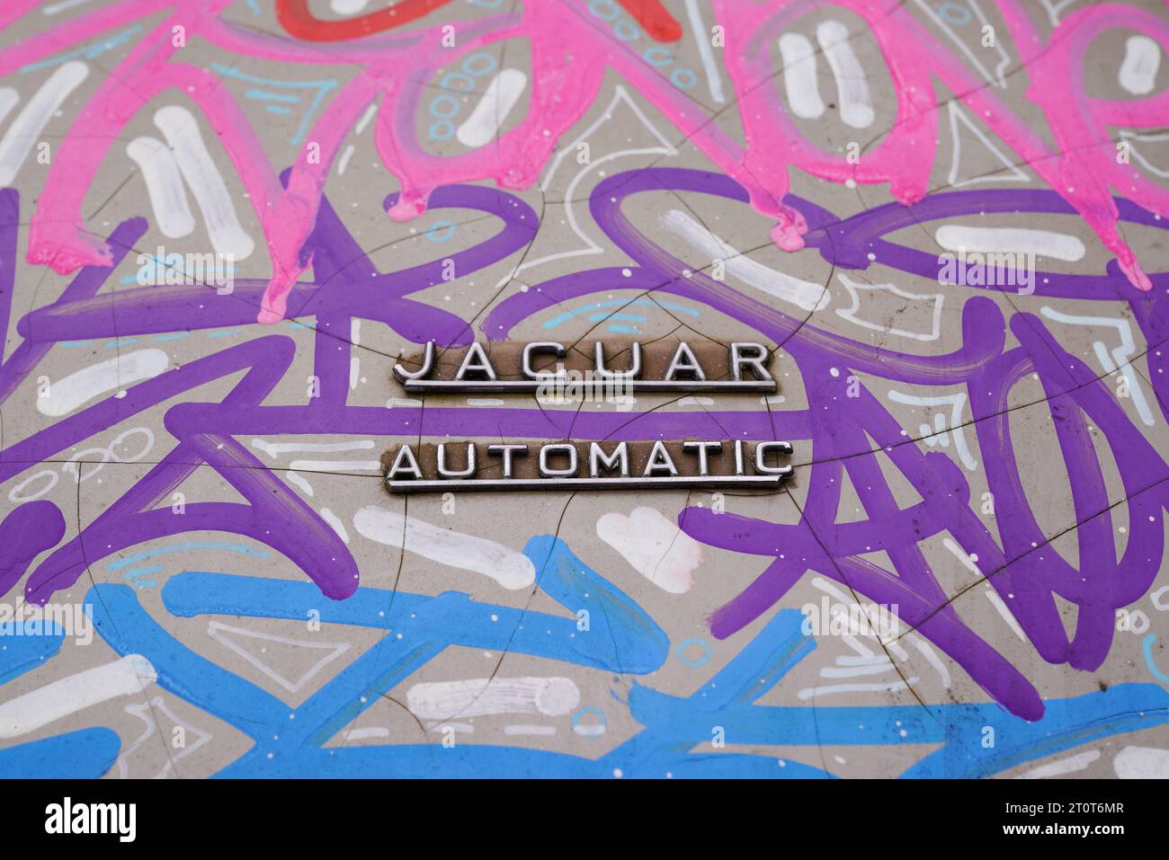 Bordeaux , France - 09 22 2023 : Jaguar 420 automatic oldtimer car tag ...