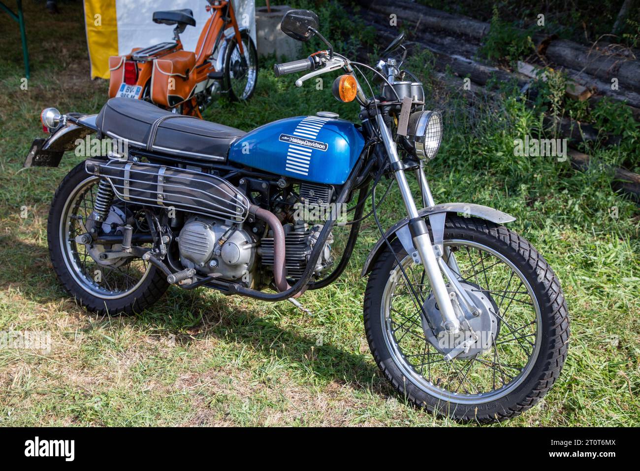 Bordeaux , France - 09 18 2023 : harley davidson amf 125 logo tank fuel ...