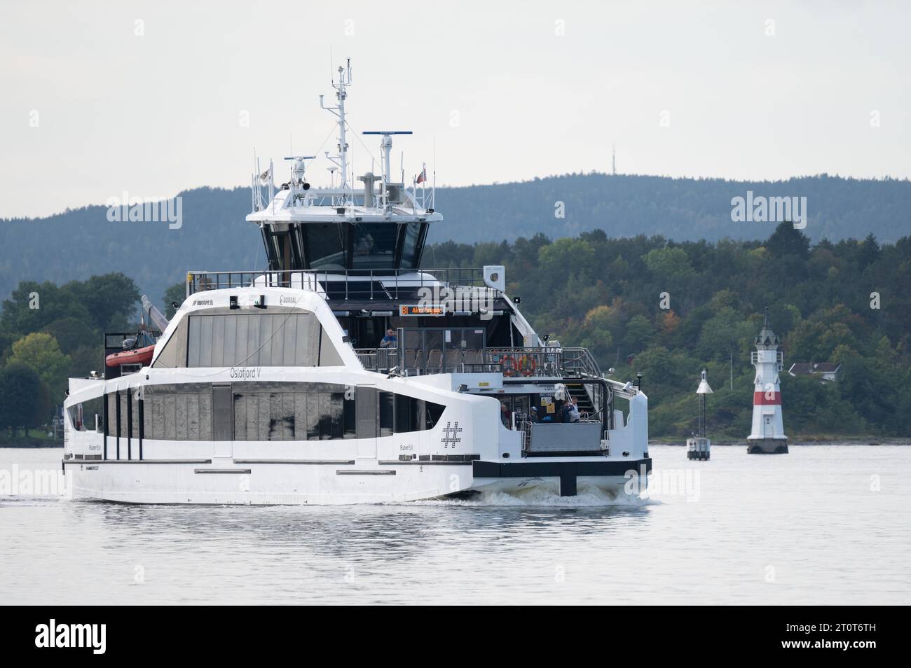 Oslo, Norway. 23rd Sep, 2023. A ferry off the island of Hovedoya in the ...