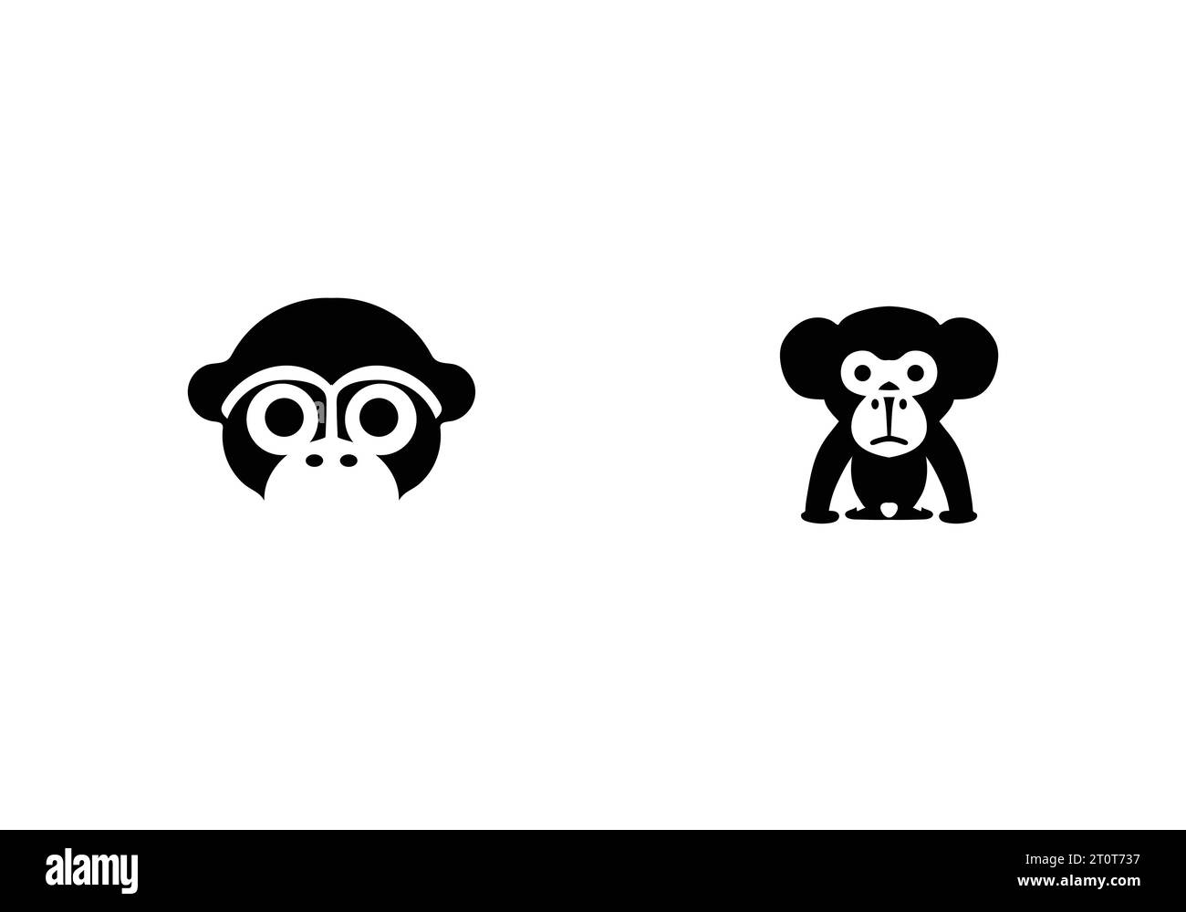 New beautiful minimal style monkey icon illustration design Stock ...