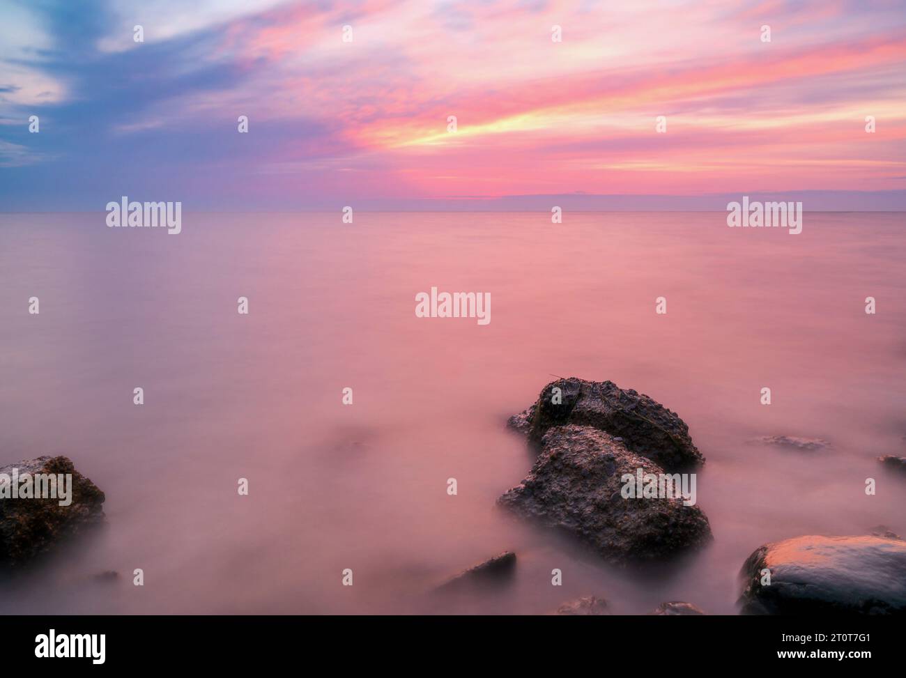 Sunrise in Denmark Ringkøbing Fjord. Longtime Exposure with beautiful ...