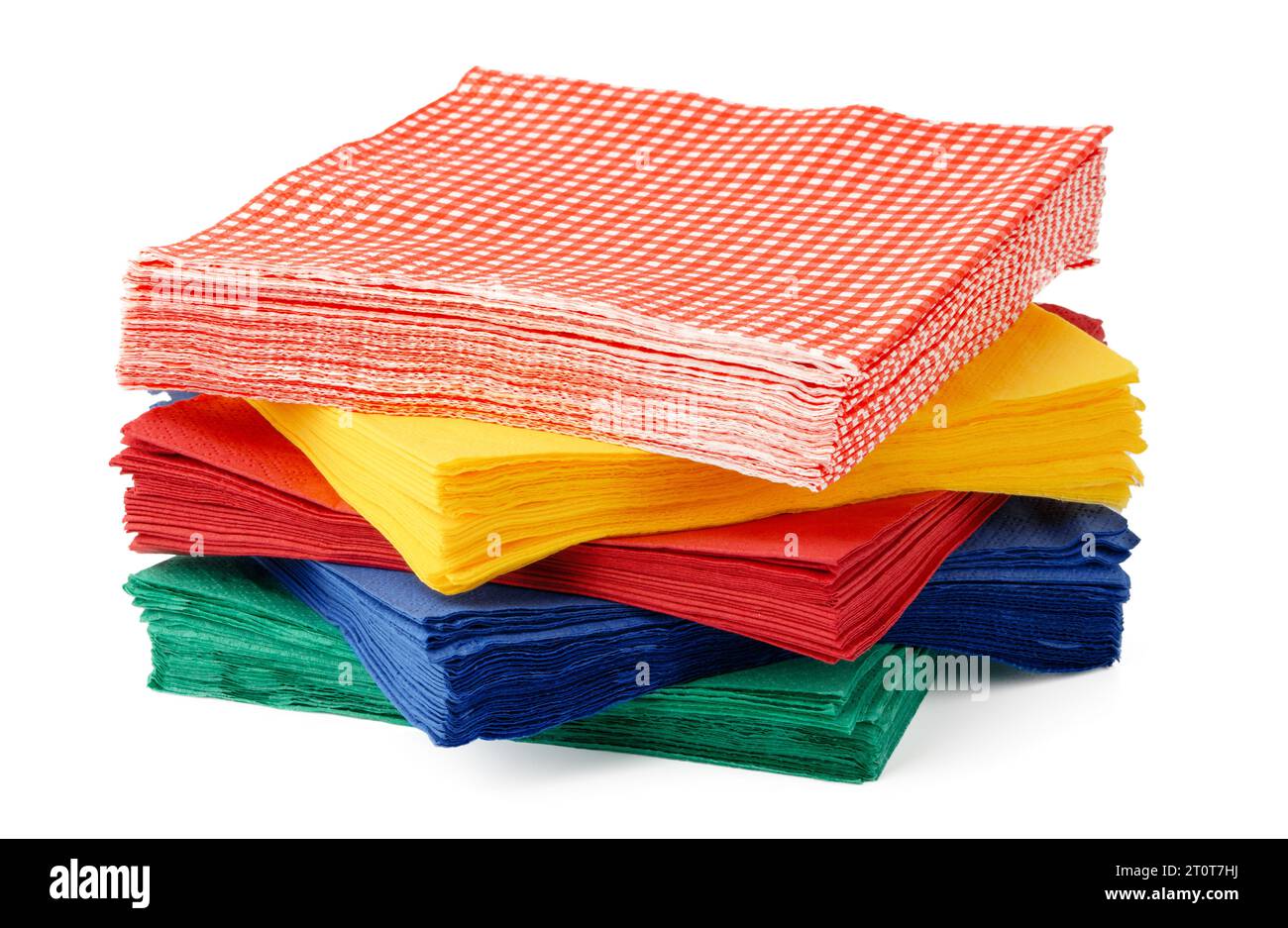 Stack of paper napkins on white background Stock Photo - Alamy