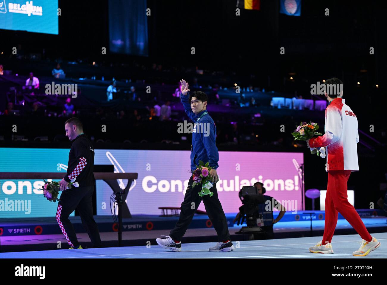 Antwerp, Belgium. 8th Oct, 2023. (L-R) Tin Srbic (CRO), Daiki Hashimoto ...