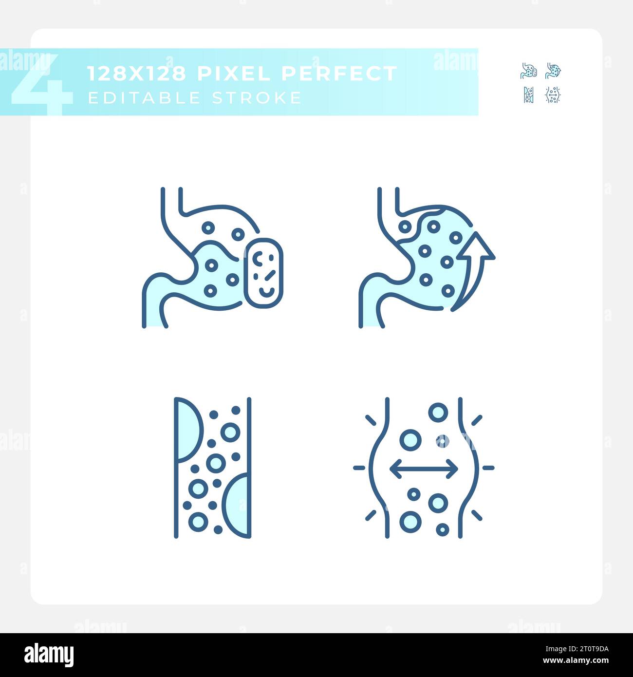 Pixel perfect blue metabolic health icons set Stock Vector Image & Art ...