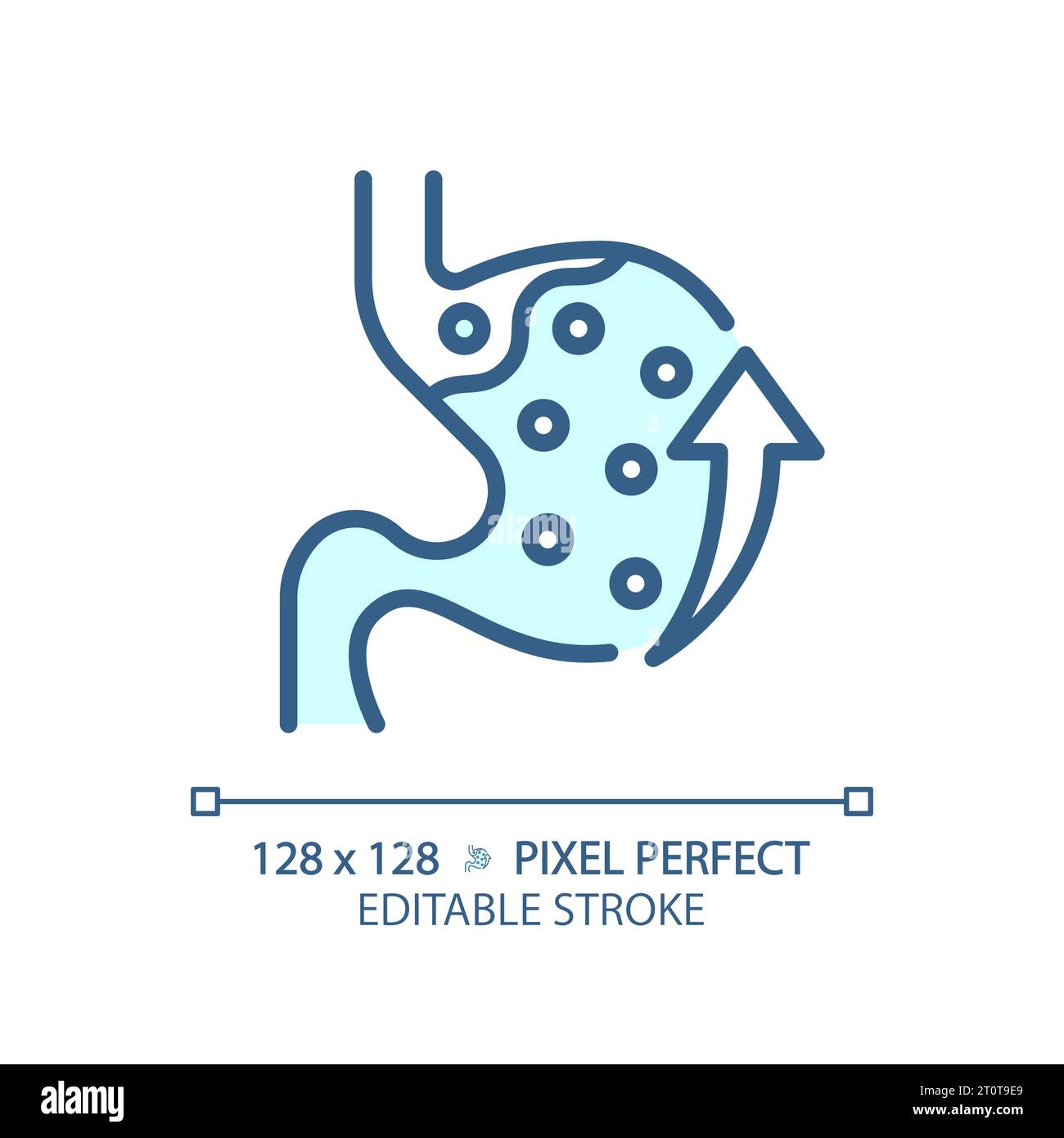 2D customizable thin line blue acid reflux icon Stock Vector Image ...