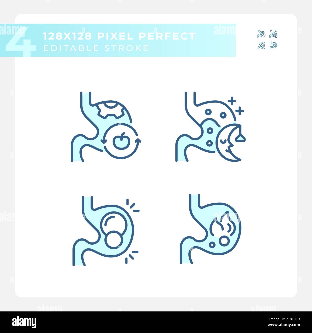 2D pixel perfect blue metabolic health icons Stock Vector Image & Art ...