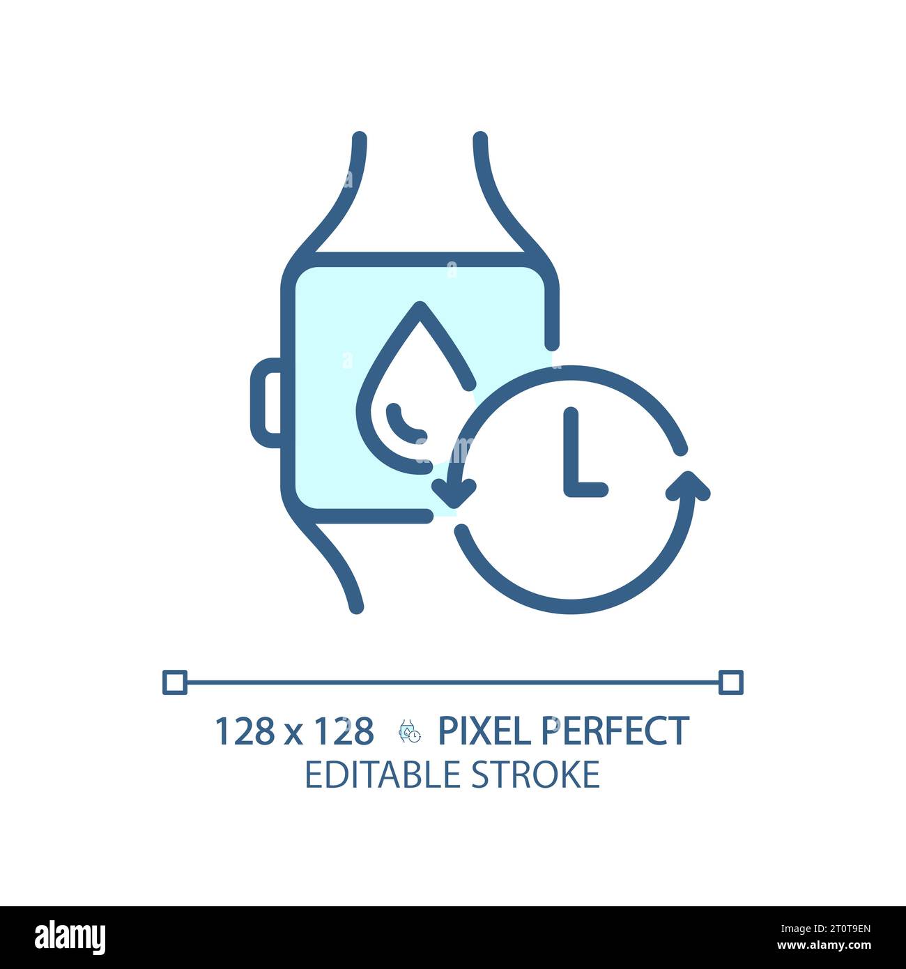 2D thin line blue smartwatch with water icon Stock Vector Image & Art ...