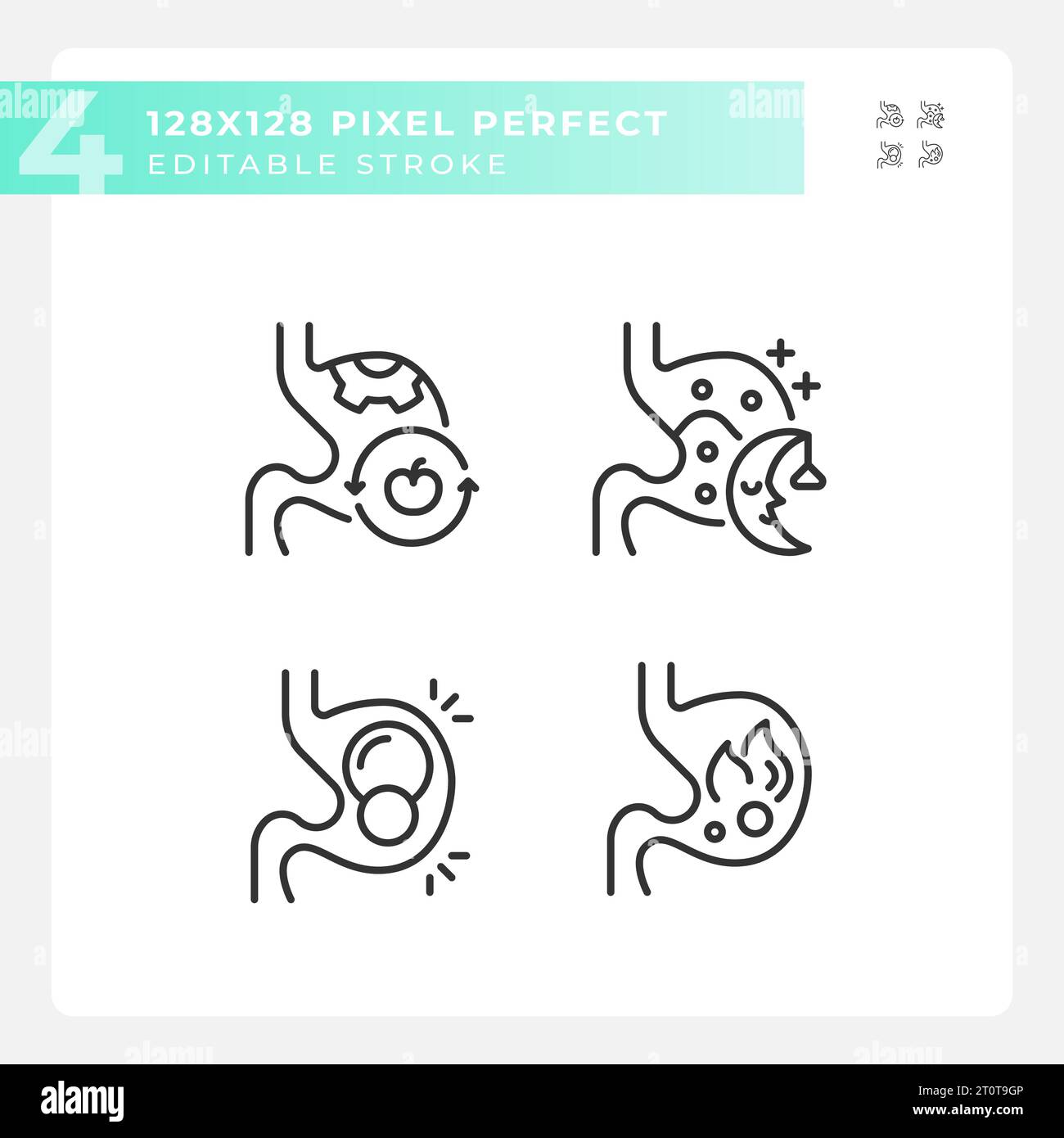 2D pixel perfect black metabolic health icons Stock Vector Image & Art ...