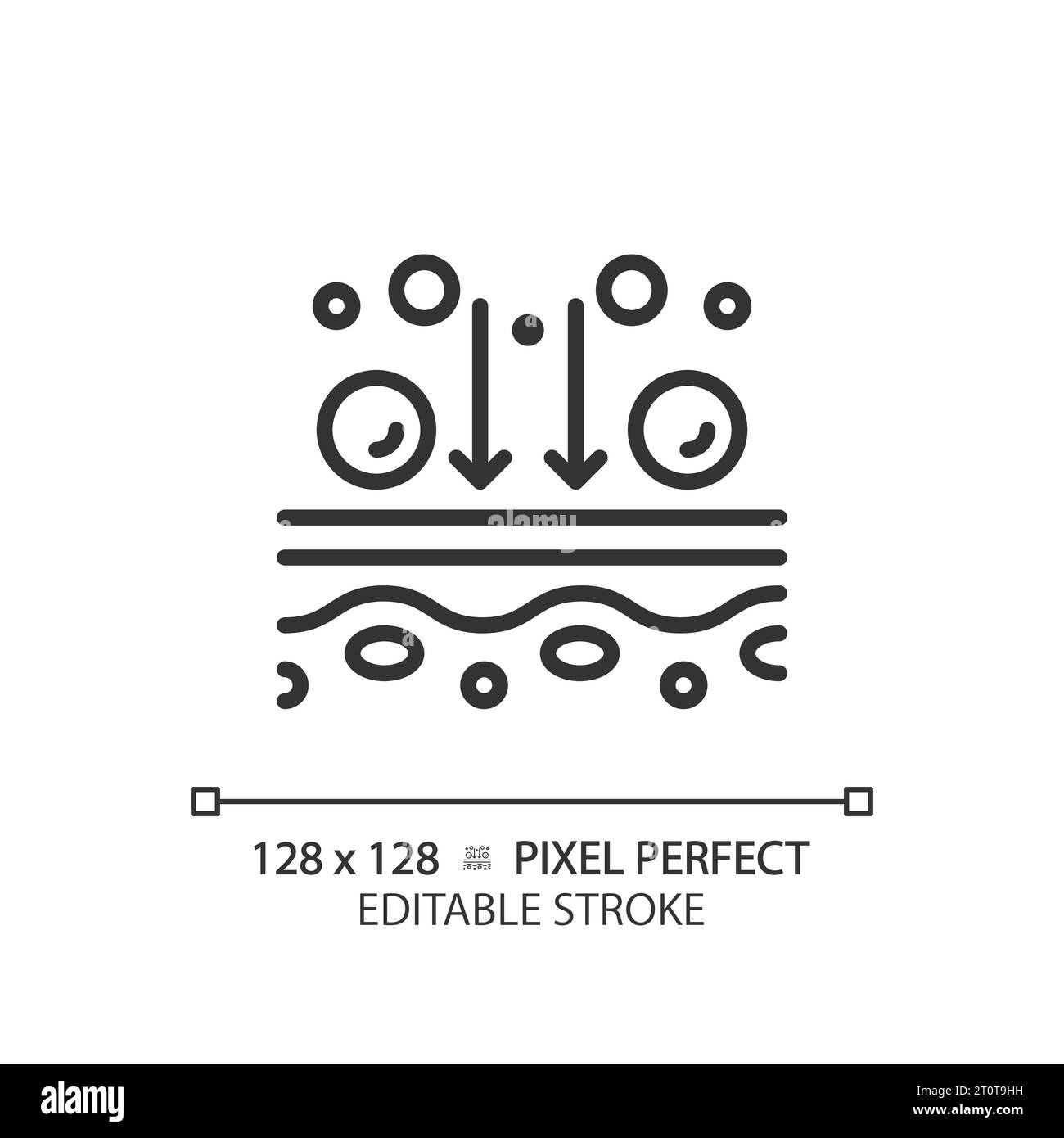 2d Customizable Thin Line Black Metabolism Process Icon Stock Vector