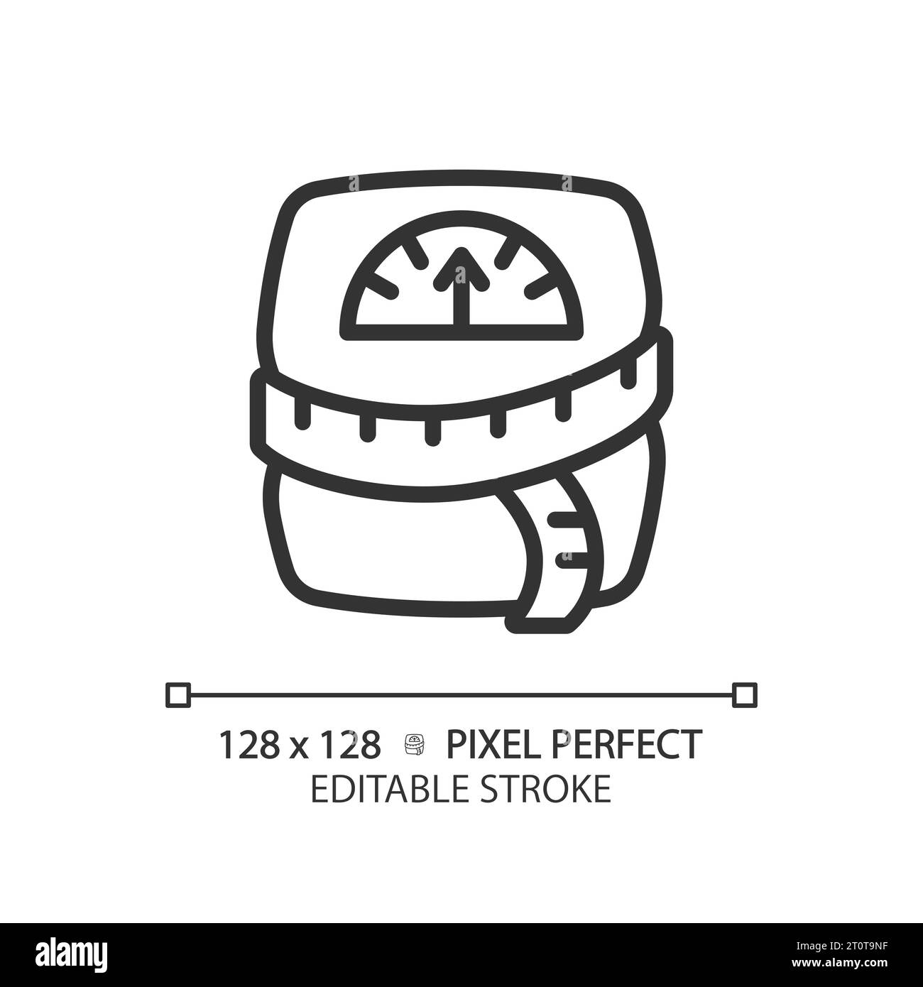 2D thin line black weight scale with tape measure icon Stock Vector ... 2D thin line black weight scale with tape measure icon Stock Vector ...