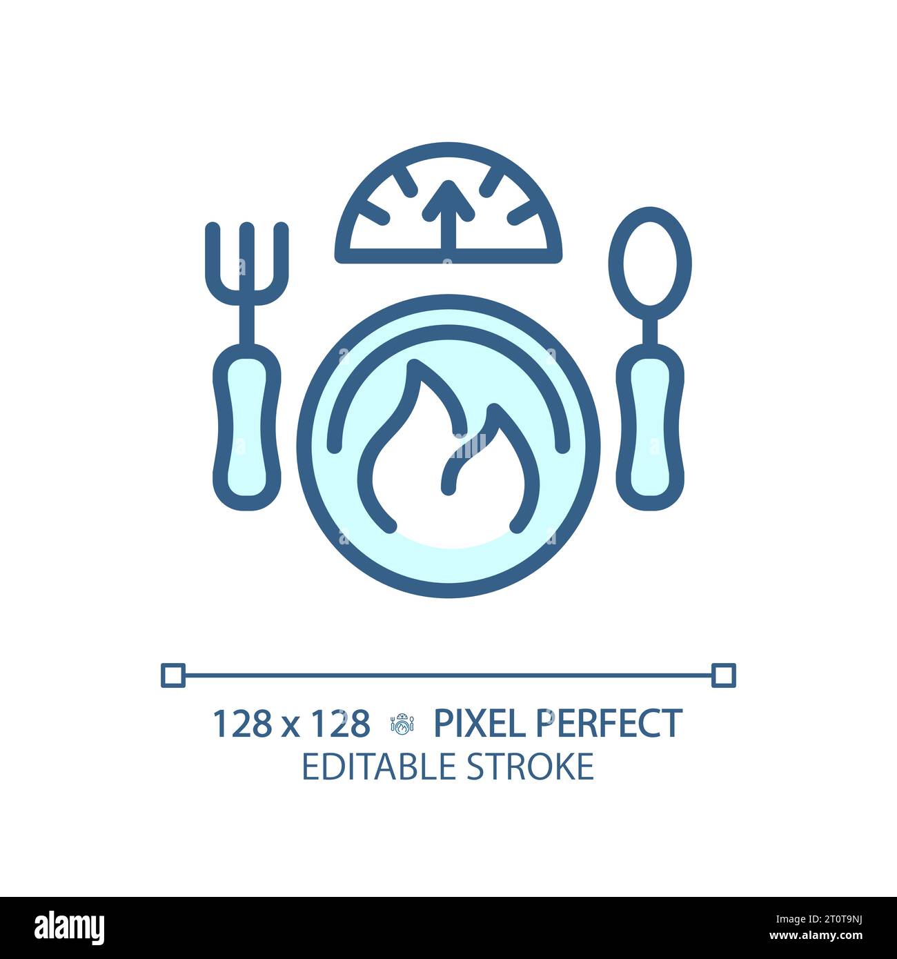 2D customizable thin line blue diet and weight icon Stock Vector Image ...