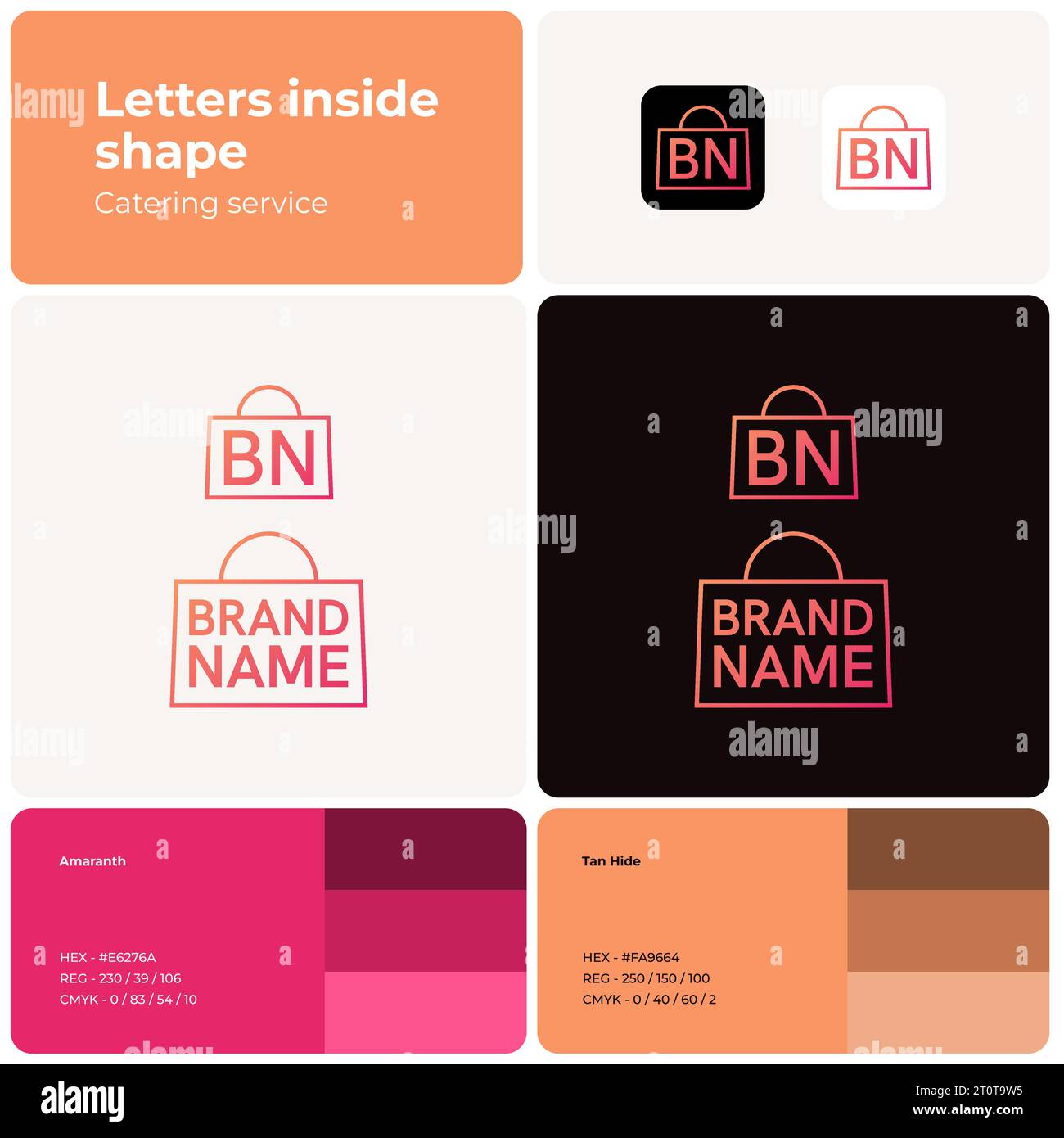 2D grocery store branding template with shopping bag logo Stock Vector ...