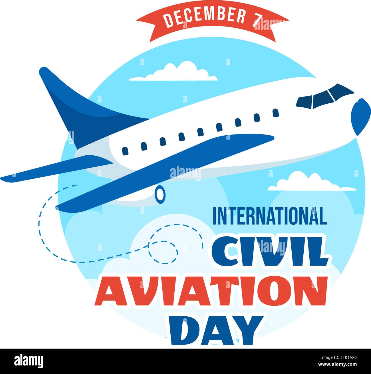 International Civil Aviation Day Vector Illustration on 7 December with ...