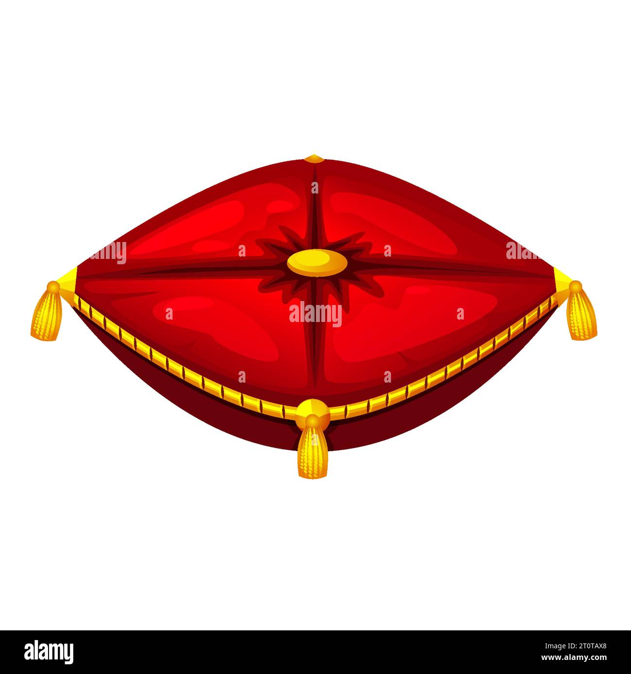 Red Royal award pillow. Vector illustration isolated on a white ...