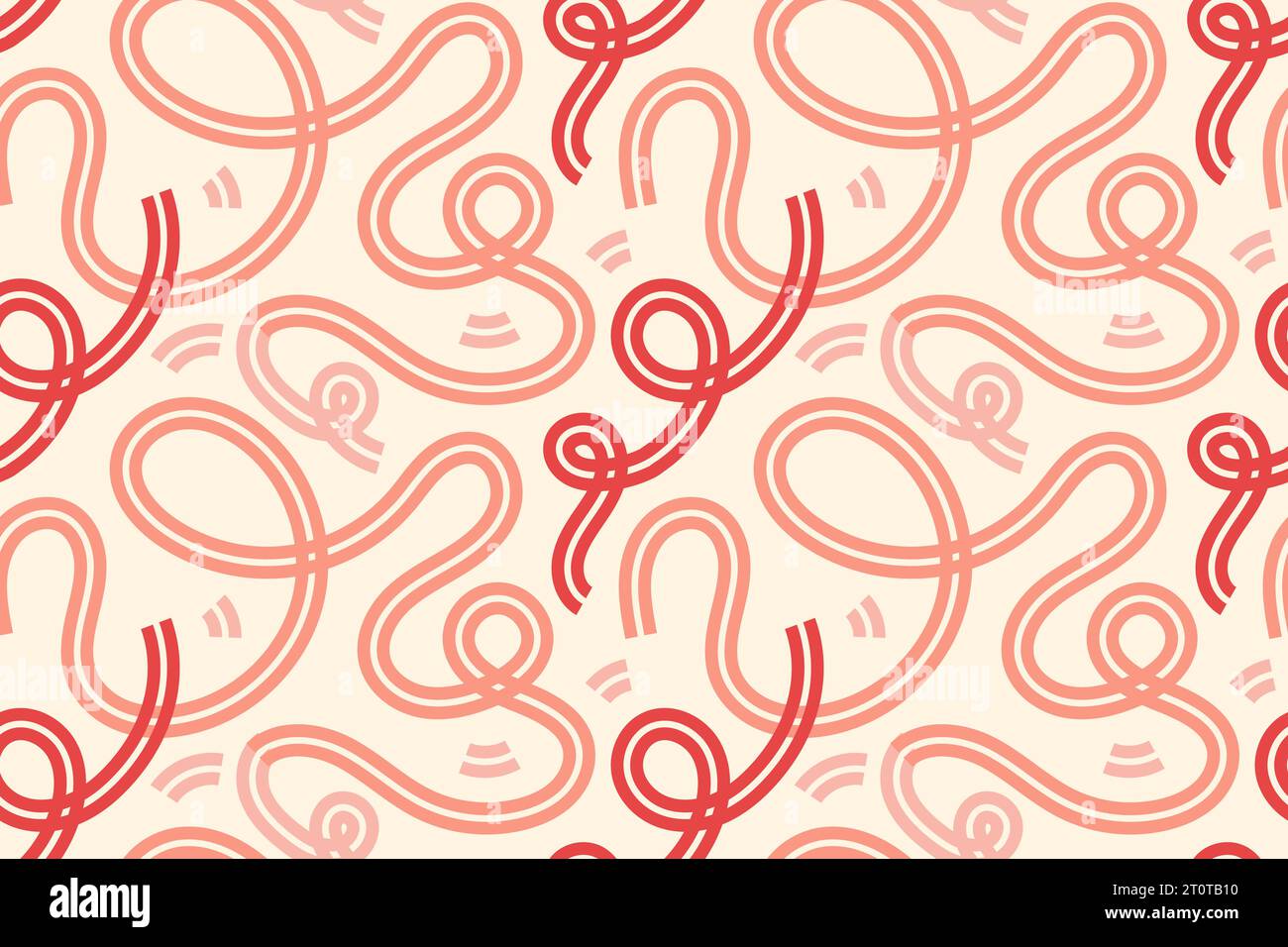Naive cute squiggle seamless pattern. Creative pink and red abstract ...