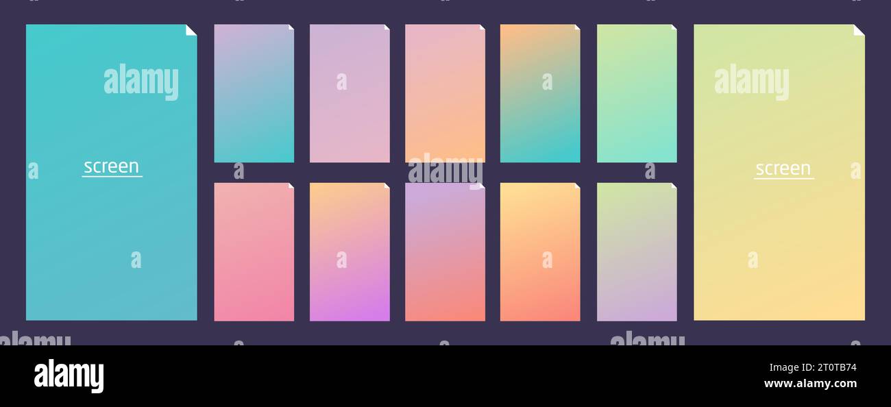 Soft pastel gradient smooth and vibrant color background set for ...